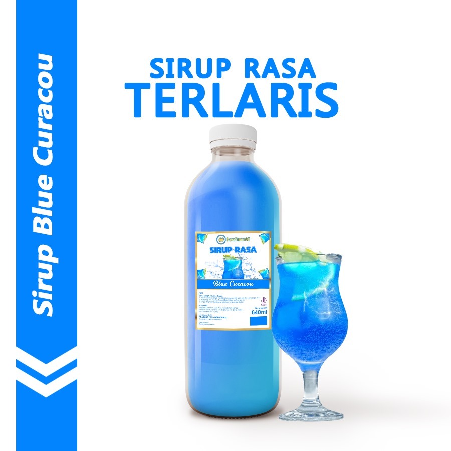 Jual Sirup Rasa Blue Curacao Minuman Sirop Flavoured Syrup Halal 640 ml ...