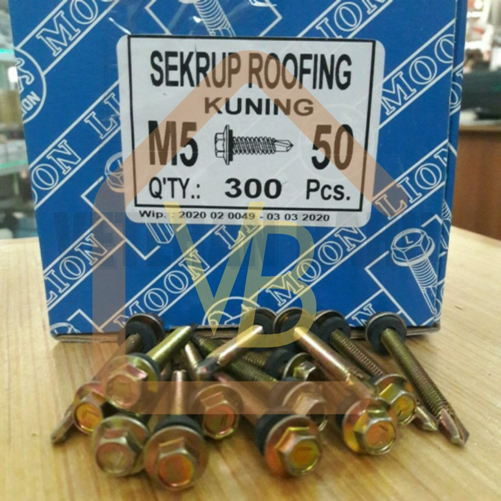 Jual Sekrup skrup roofing spandek / atap baja ringan M5x50 (5cm) moon ...