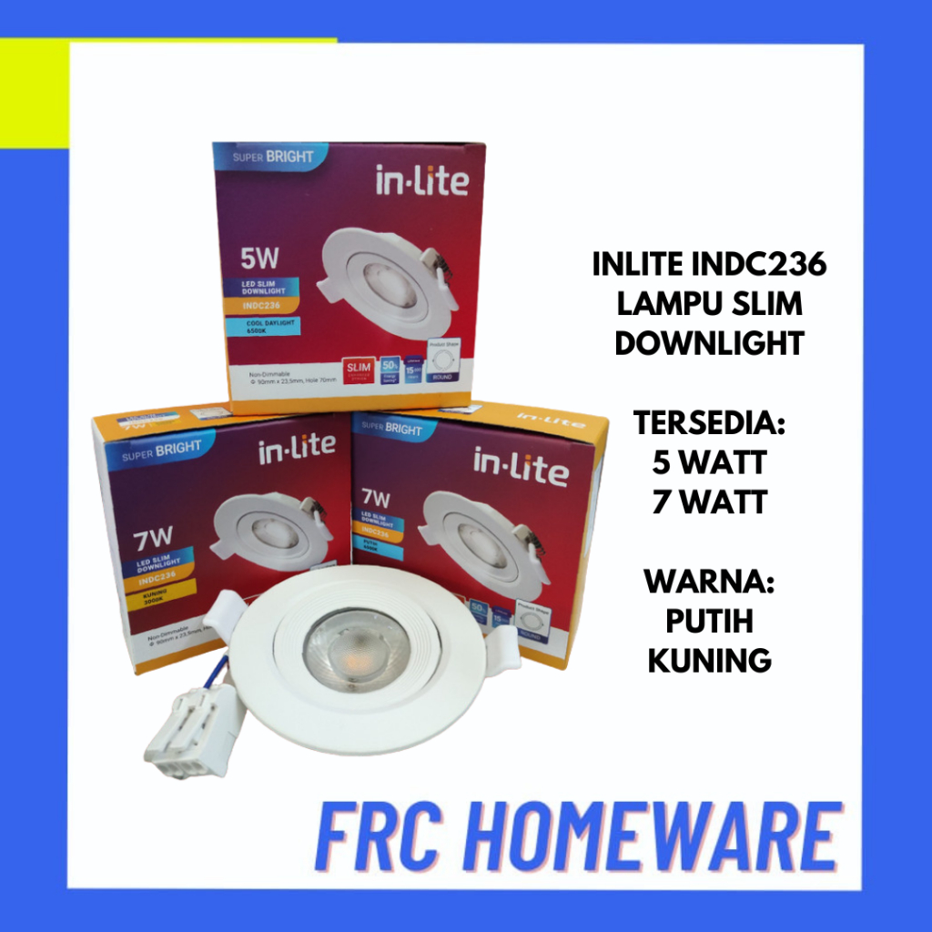 Jual InLite Lampu Slim SpotLight INDC236 7W Slim Spot Light 7 Watt ...