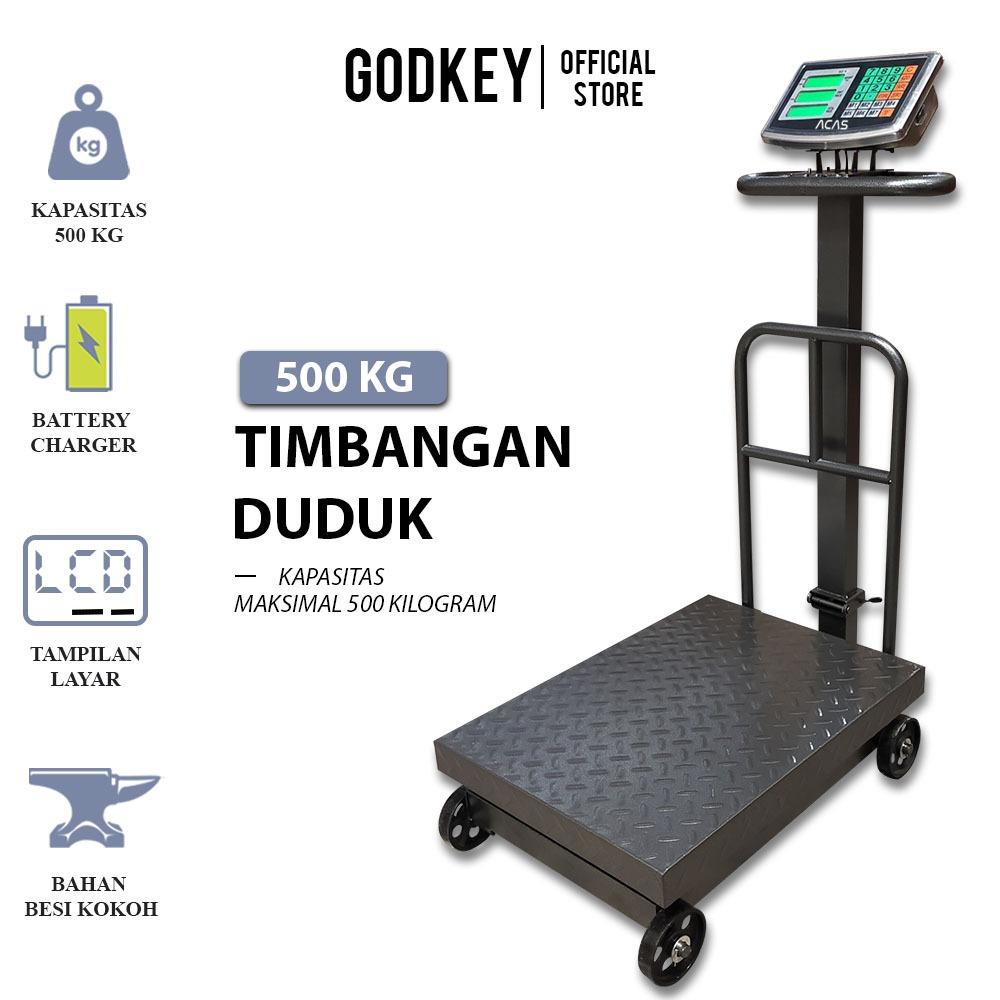 Jual TCS - 500 kg Timbangan Duduk Digital Charger Elektronik Pagar Lipat Display Sembako Laundry ...