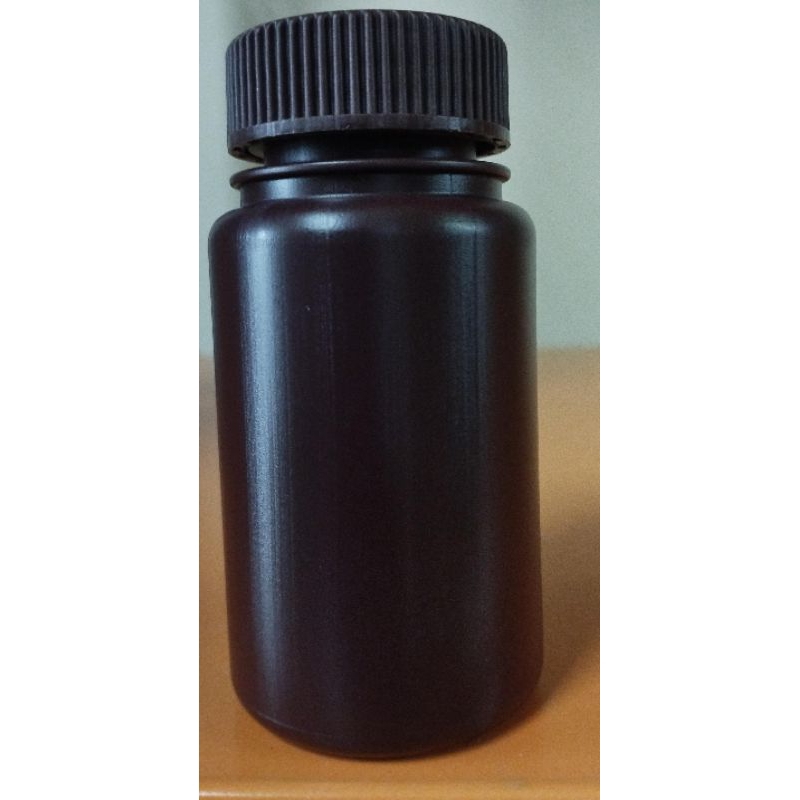 Jual Botol Sampel Plastik 125 ml, Wide Mouth Bottle, HDPE/PP, Amber ...