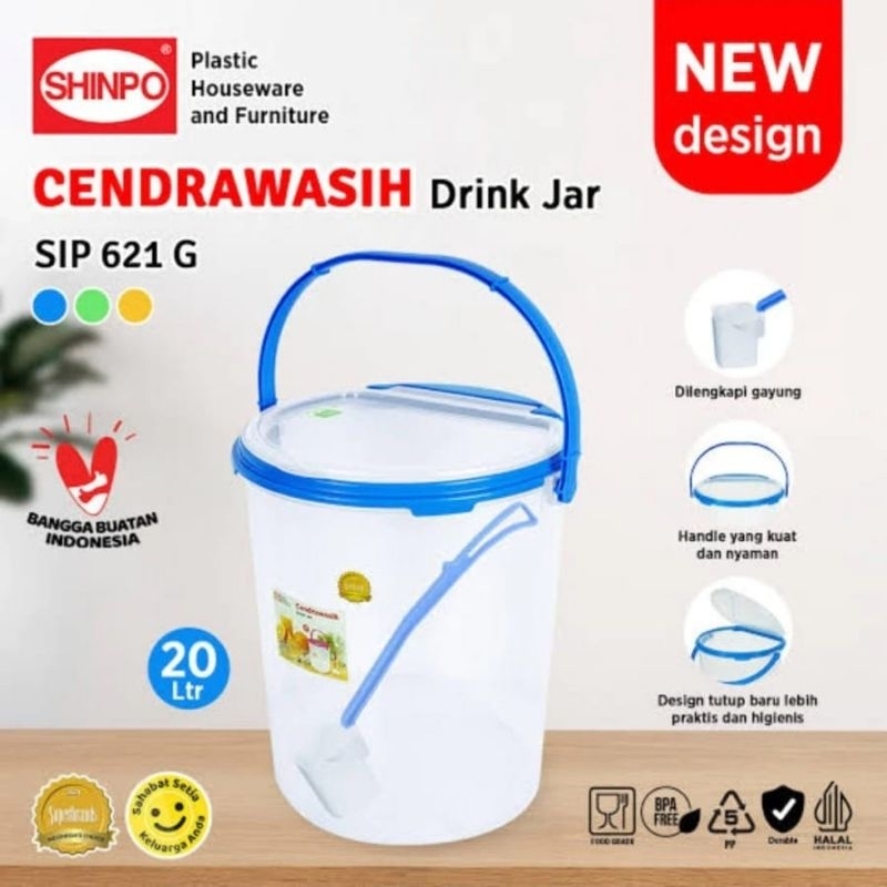 Jual Tempat es buah / Kontainer es buah 20 Liter Merek Shinpo | Shopee ...