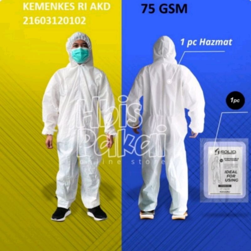 Jual Baju APD Hazmat SOLID Anti Virus Hazmat Suit Disposable | Shopee ...