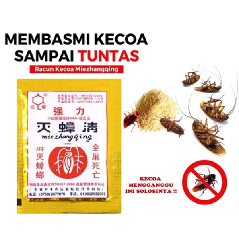 Jual [4 sachet] Racun Kecoa Mie Zhang Qing Gold Ampuh Basmi Kecoa ...