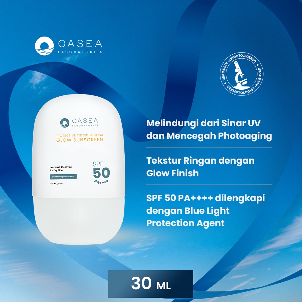 Jual Oasea Protective Tinted Mineral Glow Sunscreen 30 ml | Shopee ...