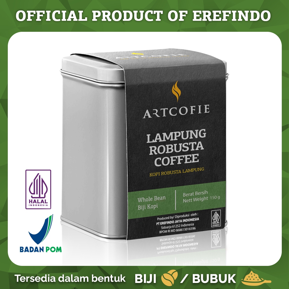 Jual Artcofie Kopi Lampung Robusta Tin Box Biji / Bubuk 150gr | Shopee ...