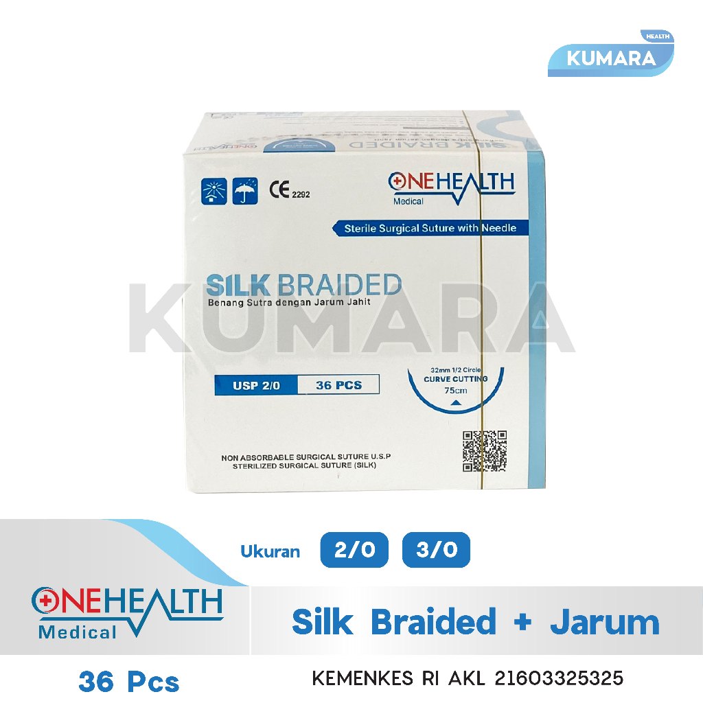 Jual ONEHEALTH - Silk Braided + Jarum / Benang Jahit Silk Box isi 36's ...