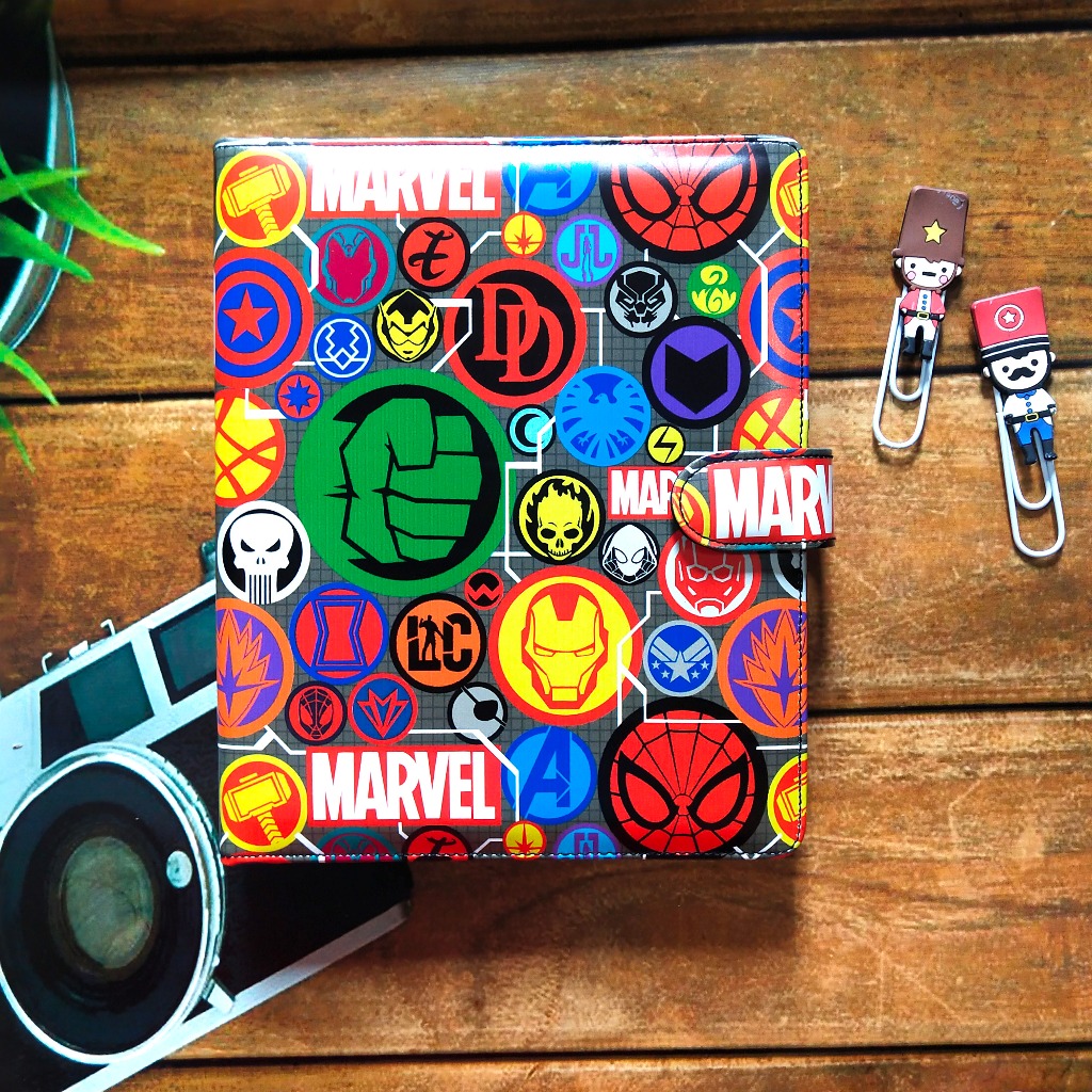 Jual Binder Motif Avengers Ukuran A5 20ring Dan B5 26ring Bahan Kulit ...