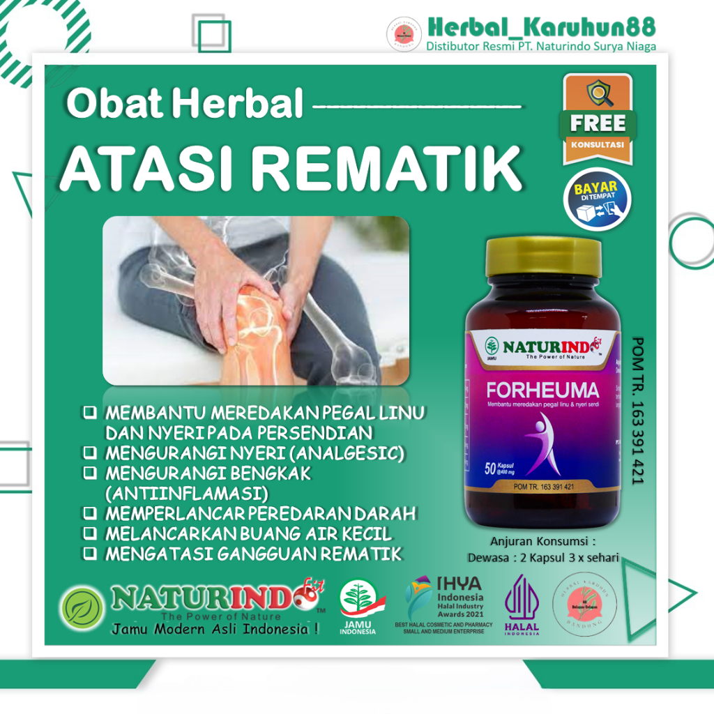 Jual Obat Herbal Rheumatik Nyeri Sendi Pegal Linu Encok analgesic Anti ...