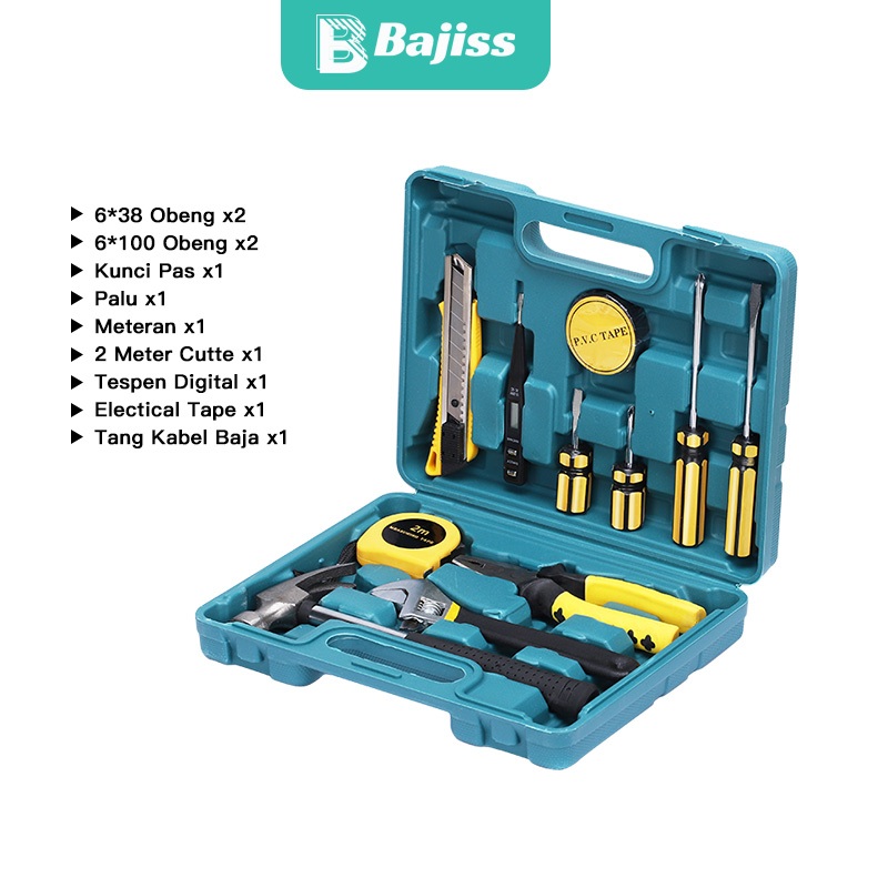 Jual Bajiss Alat Set Perkakas Tang Palu Obeng Cutter Tester Listrik ...