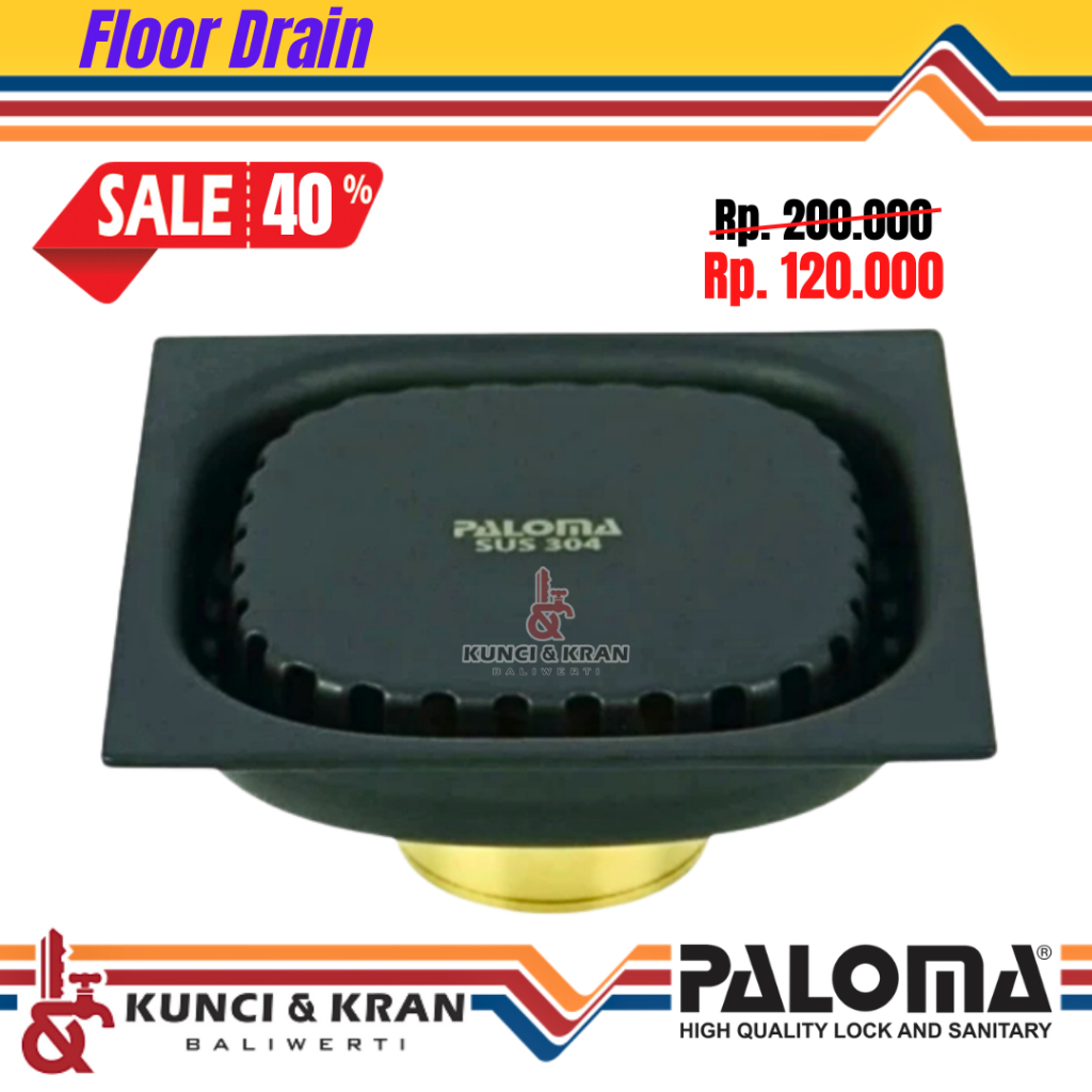 Jual FLOOR DRAIN BLACK PALOMA FDP3203 BRASS BLACK AFFUR LANTAI SARINGAN ...