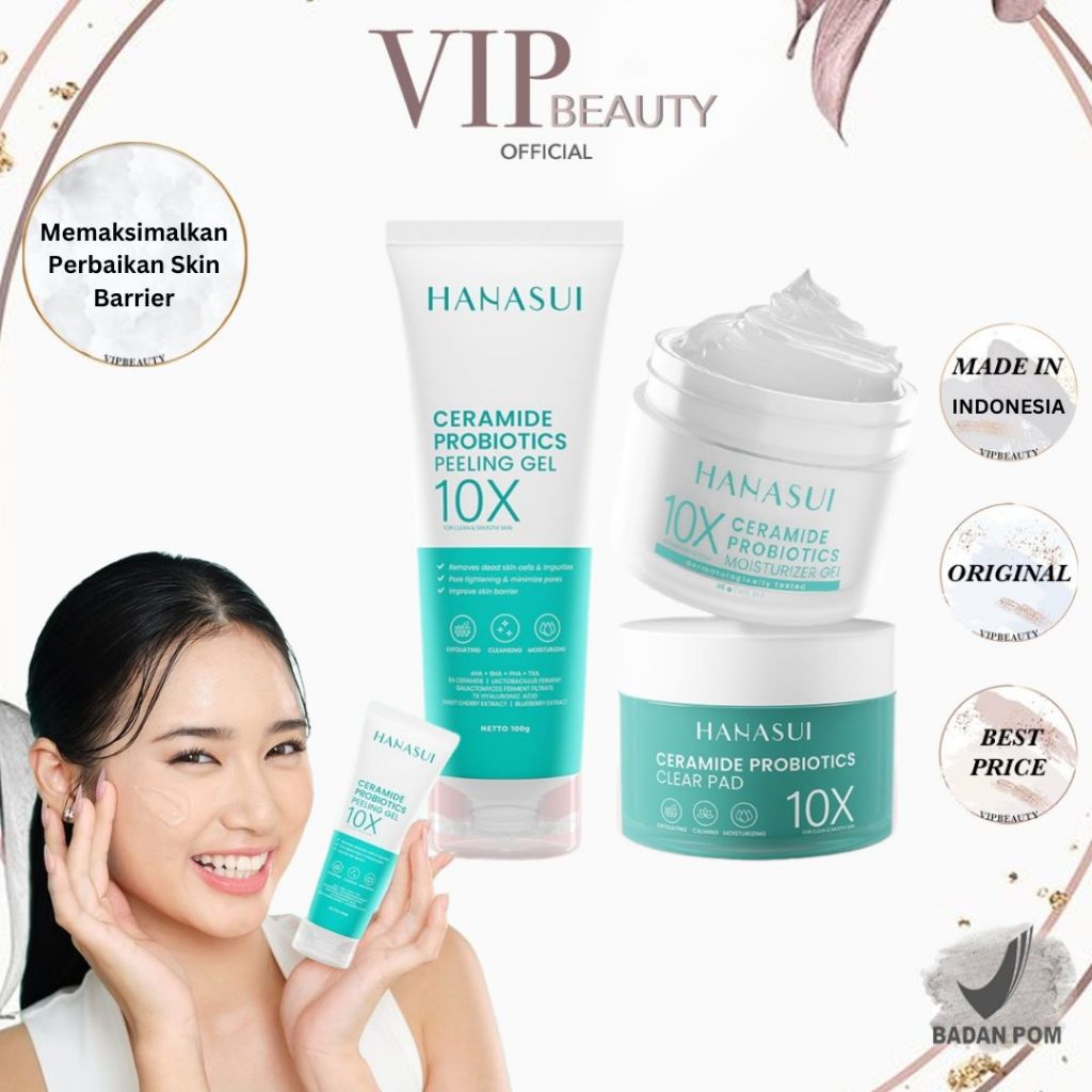 Jual HANASUI Ceramide Probiotics Moisturizer Gel 30g | Peeling Gel 100g ...