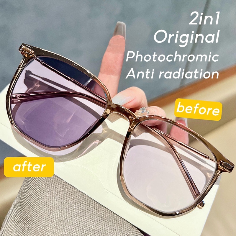 Jual Kacamata Photochromic Anti Radiasi Bluecromic Wanita Gaya Fasihon ...