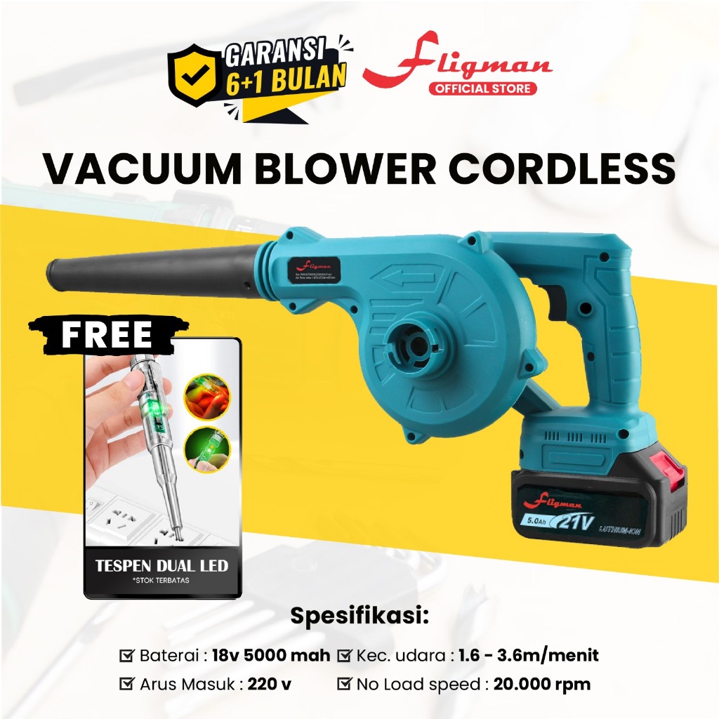 Jual [ READY ] Mesin Blower Angin Portable | Cordless Blower Baterai ...