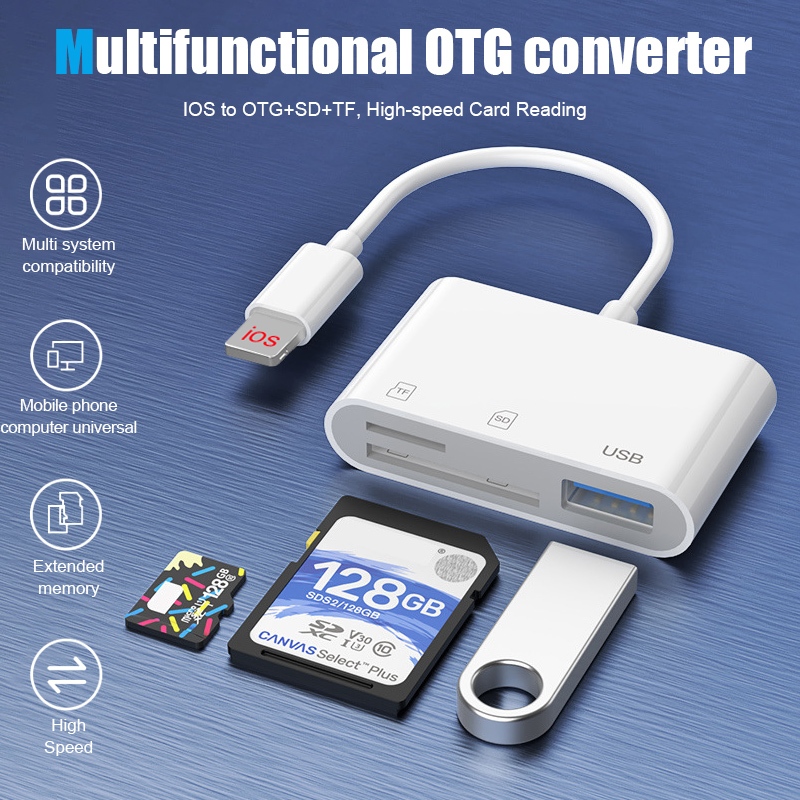 Jual 3 In 1 Lightning OTG Usb 3.0 Adapter SD/TF/Card Reader for Iphone ...
