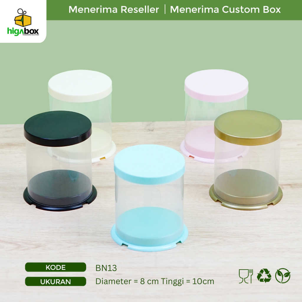 Jual Cake Box Mika Mini 8 x 11cm Plastik Cupcake Box Mini Round Cake ...