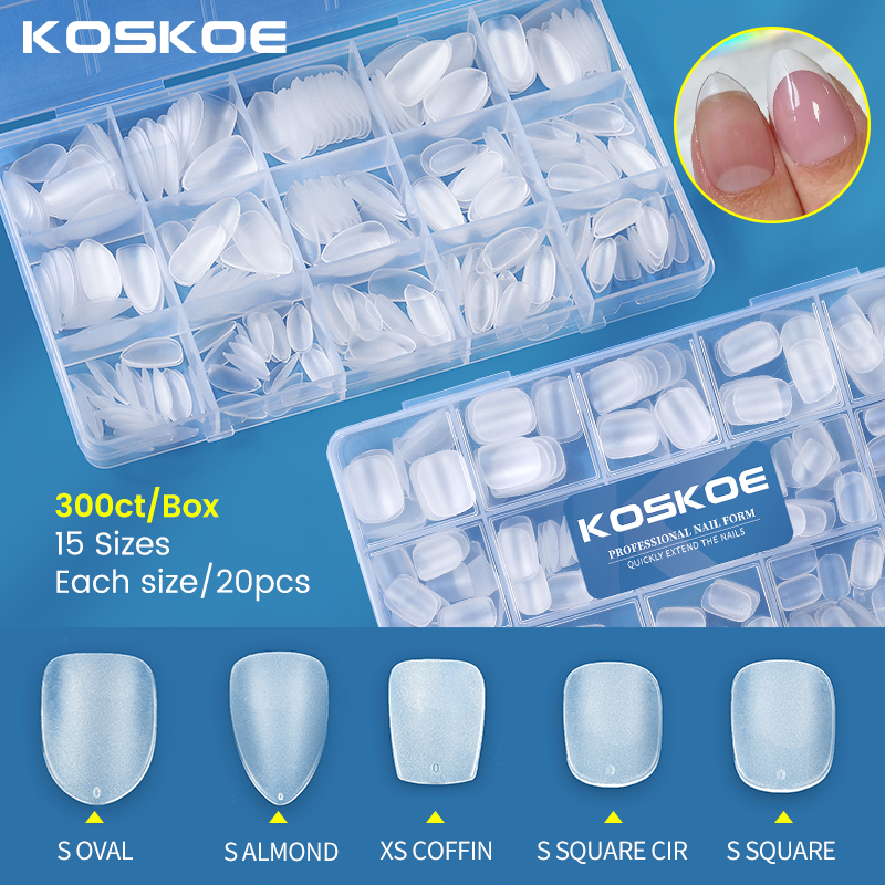 Jual KOSKOE Soft Gel Nail Tips 300pcs Poly Gel Nails Extension KUKU ...