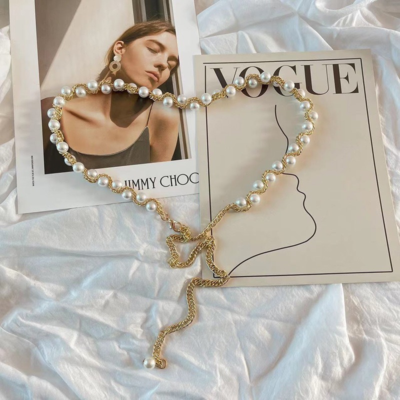 Jual Ikat Pinggang Wanita Rantai Mutiara Sabuk Sederhana Cewek Adjustable Elegan Female Simple ...