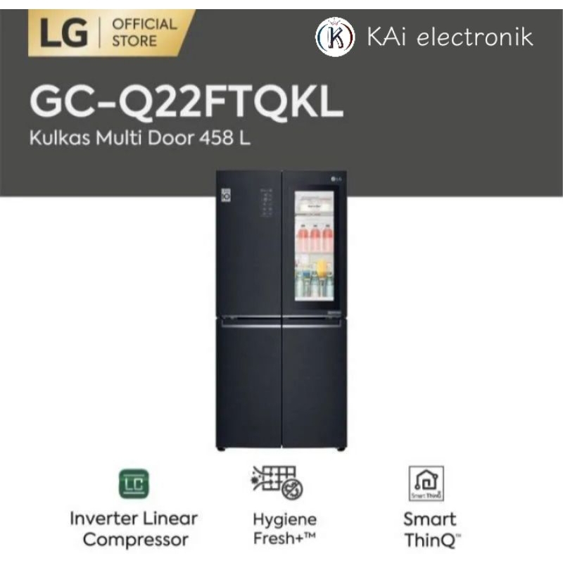 Jual kulkas LG 4 pintu GC-Q22FTQKL INVERTER | Shopee Indonesia