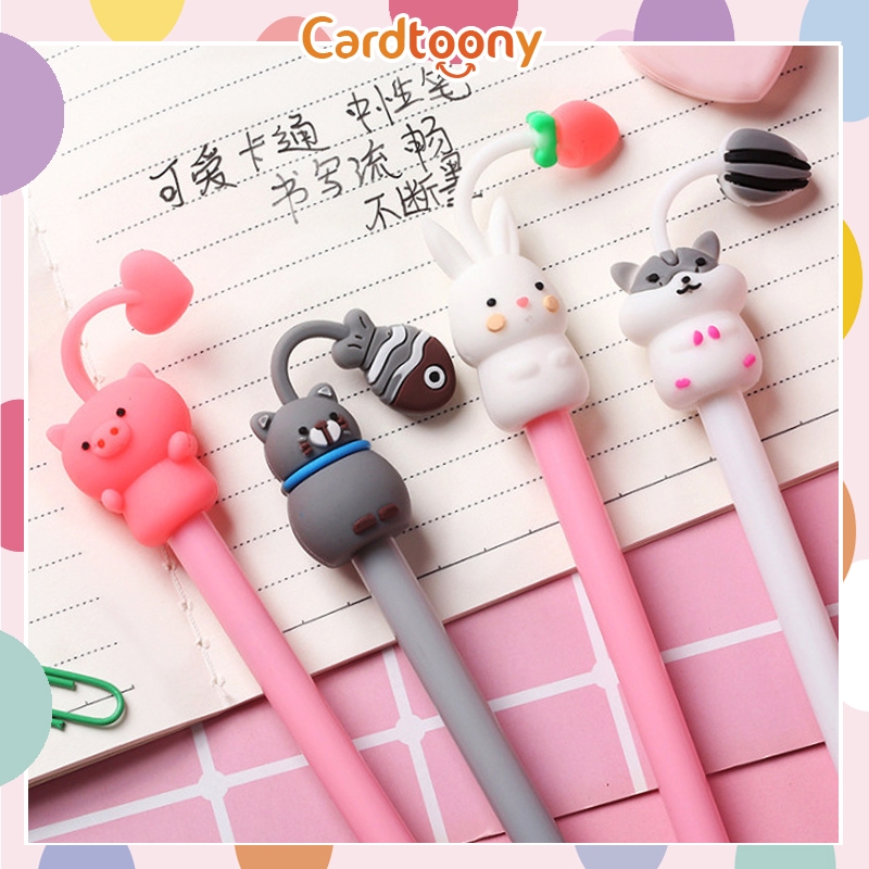 Jual Pulpen gel hamster kelinci kucing pig pink pastel gel pen rabbit ...