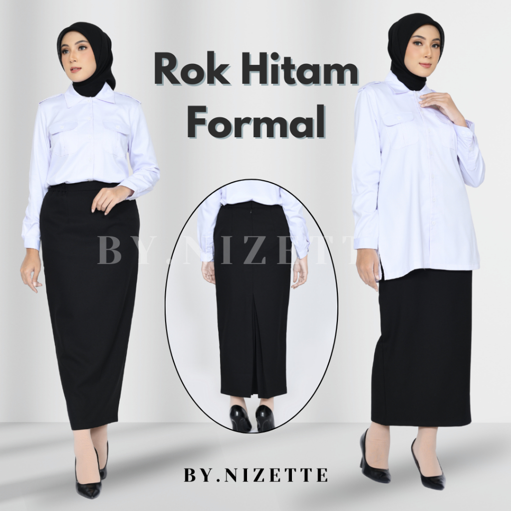 Jual Rok span panjang kerja warna hitam untuk wanita kantor formal ...
