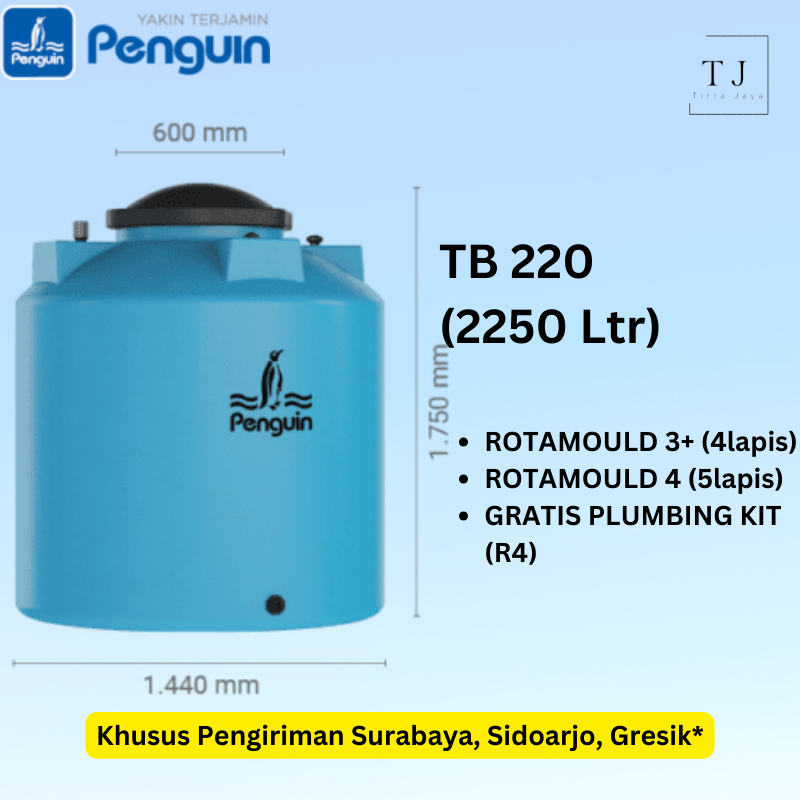Jual TANDON AIR PENGUIN TB 220 2250 Liter Toren Air Tangki Air Water ...
