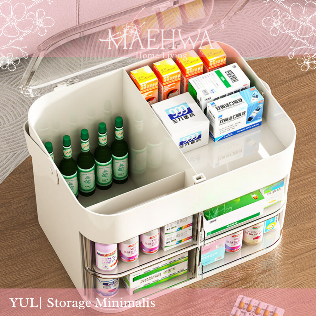 Jual 【MAEHWA】YUL Storage Box Obat Tingkat Wadah Simpan Obat Obatan ...