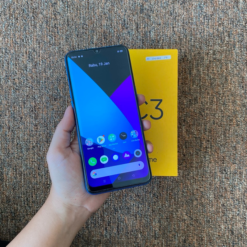 Jual Realme C3 Ram 3/32 Seken Resmi (biru beku) | Shopee Indonesia