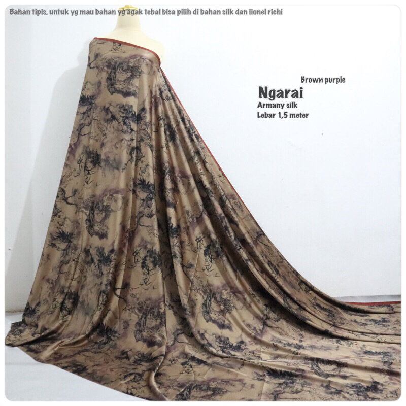 Jual Kain arnami silk brown | kain silk | armany silk | motif batik ...