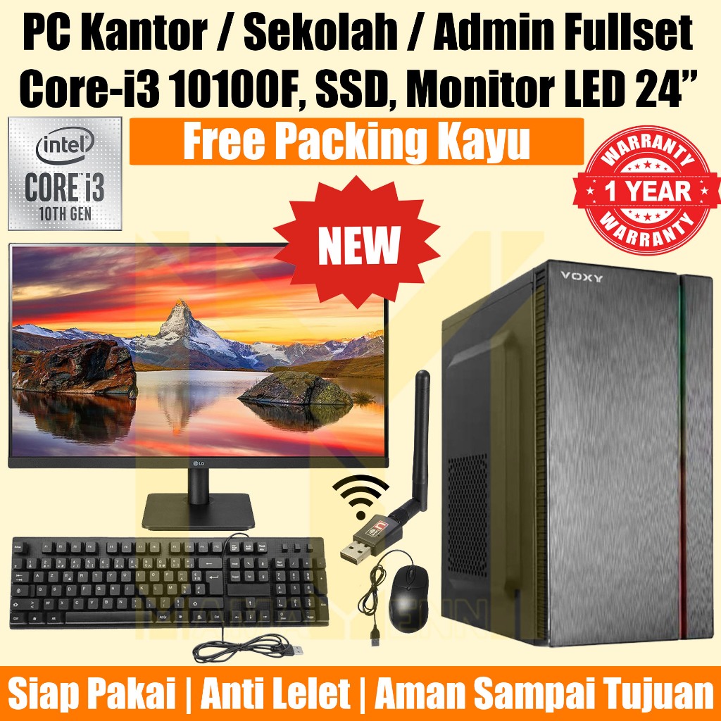 Jual PC Rakitan Core i3 10100F 16GB DDR4 SSD HDD / Paket Komputer/CPU ...