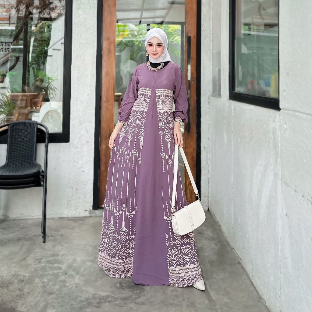 Jual Gamis aurora / Gamis terbaru 2024 lebaran wanita import / tren gamis 2024 terkini / gamis ...