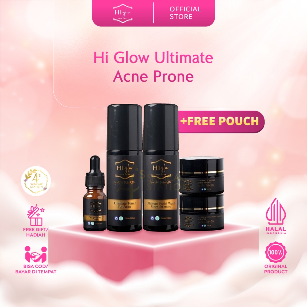 Jual PAKET HI GLOW SKINCARE ULTIMATE ACNE PRONE BPOM untuk Wajah ...