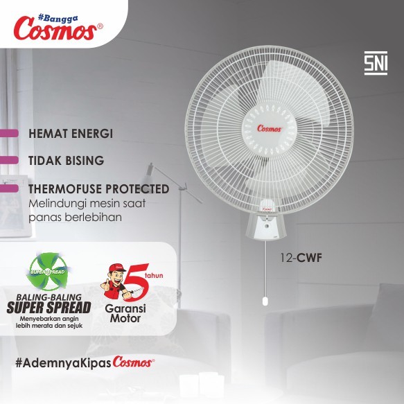 Jual Kipas Angin Dinding/Wall Fan Cosmos 12 CWF (12 Inch) BATAM ...