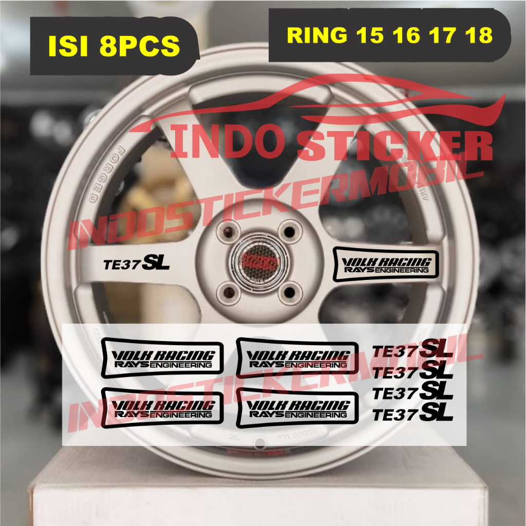 Jual CUTTING STICKER VELK RAYS TE37 SL STICKER VELK MOBIL WHEEL VOLK ...