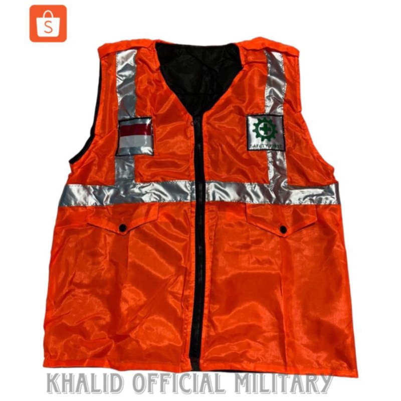 Jual Rompi Safety Proyek Logo Merah Putih+K3 High Quality | Shopee ...