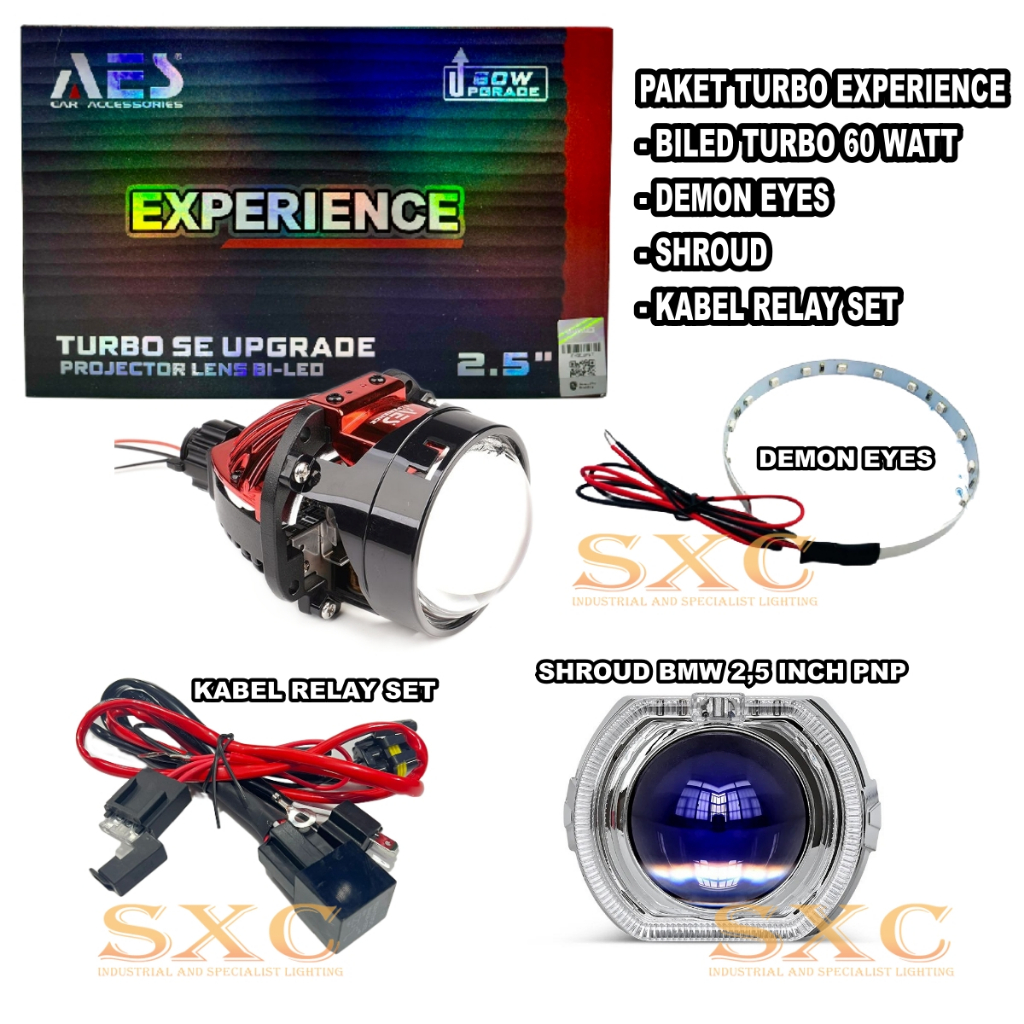 Jual PAKET COMBO SUPER HEMAT BILED TURBO SE EXPERIENCE 60 WATT 2,5 INCH ...