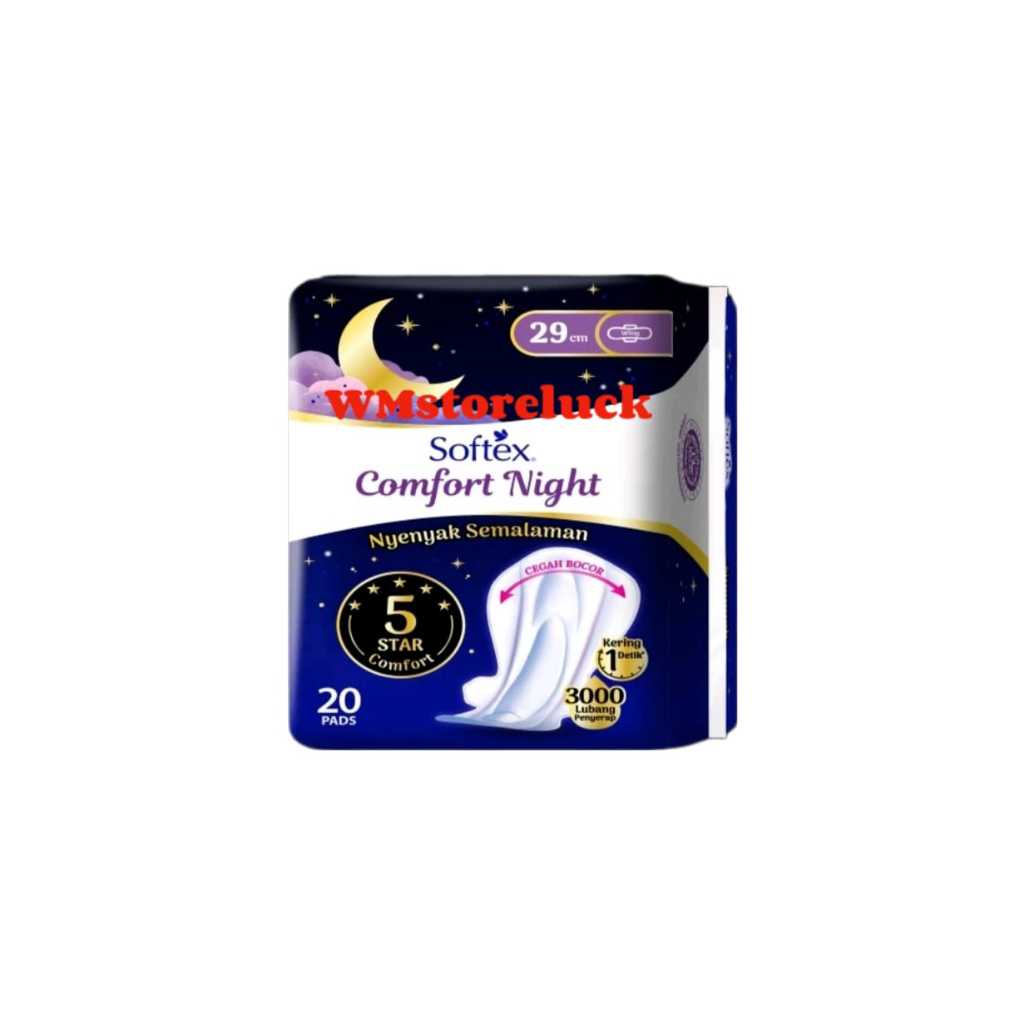 Jual SOFTEX COMFORT NIGHT 20pads 29cm-12pads 36cm/softek panjang/softex ...