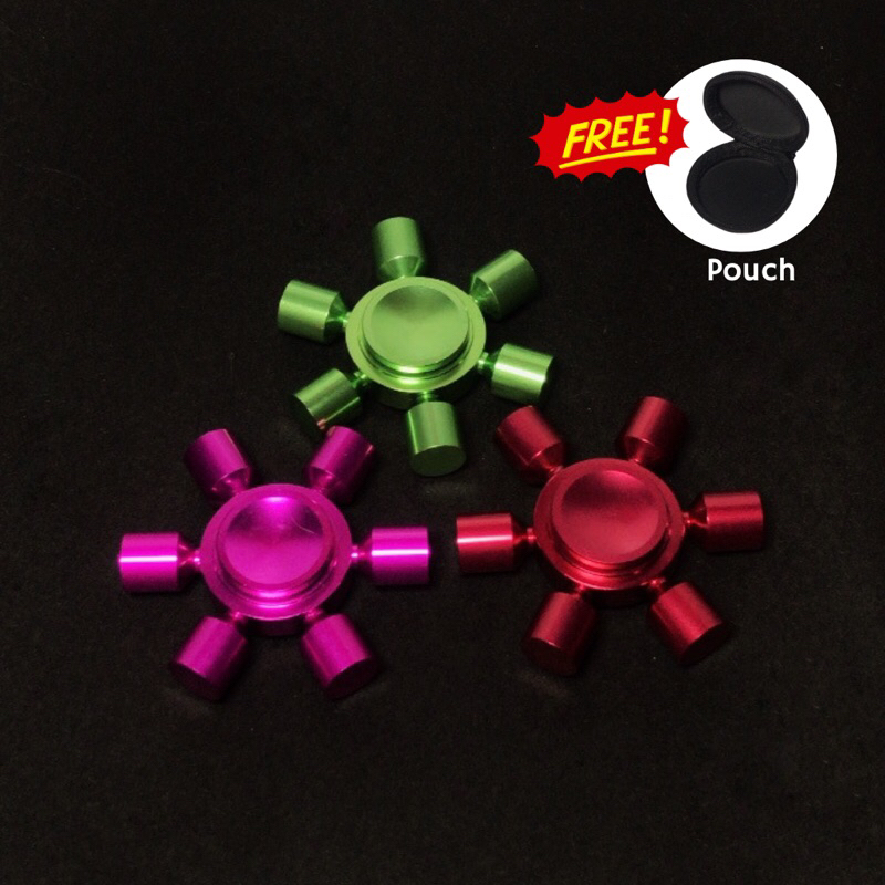 Jual FIDGET SPINNER HEXAGONAL 6 WINGS KNOCK DOWN ( FREE POUCH ...