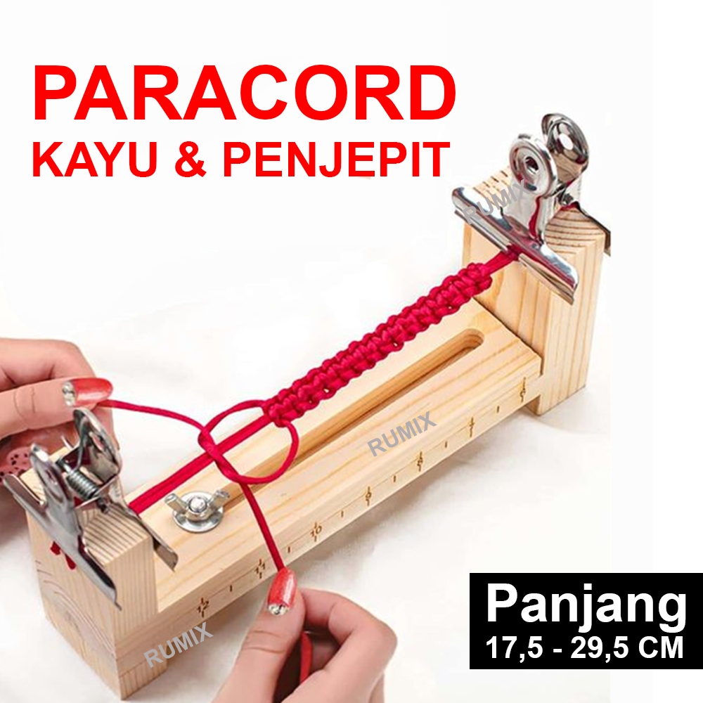Jual Paracord Kayu Gelang Kepang Rajut Tali Kalung Braket Knitter ...