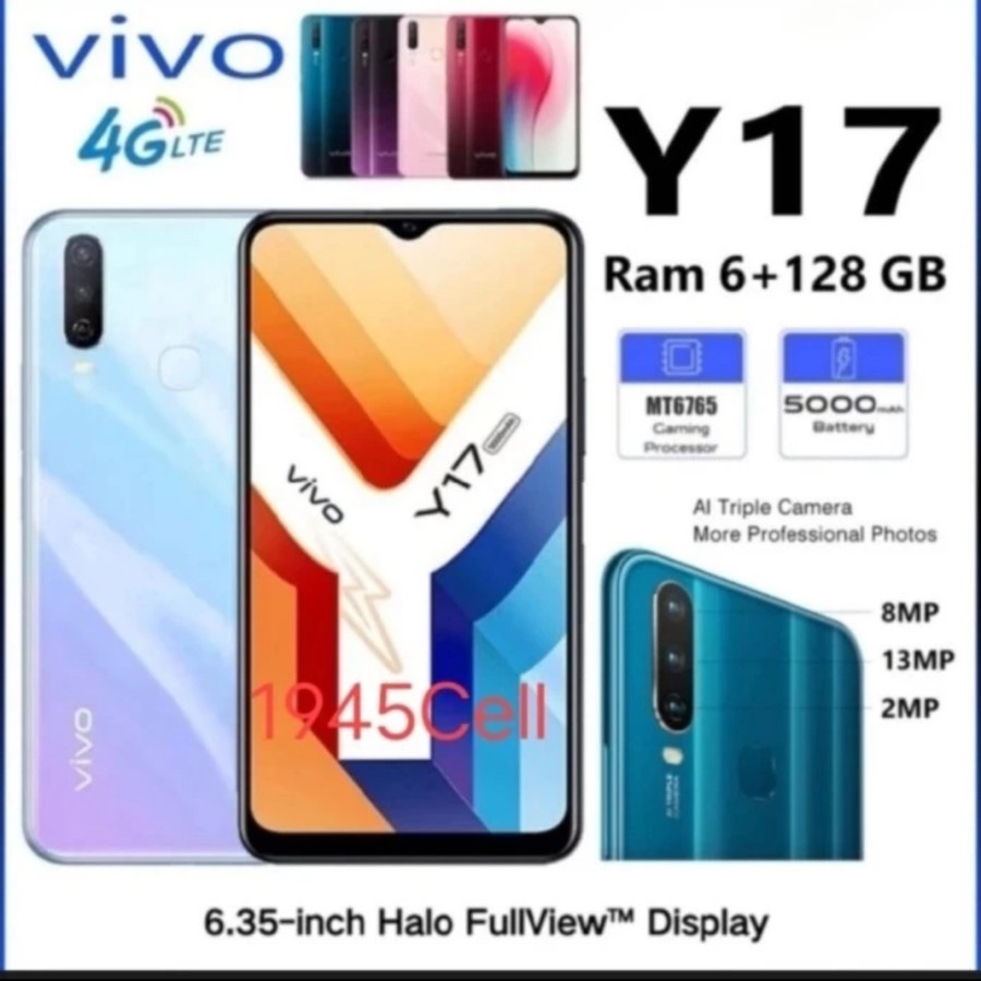 Jual VIVO Y17 SMARTPHONE RAM 8/256 GB HD Android Bluetooth Smartphone- - Biru Muda, 8+256GB ...