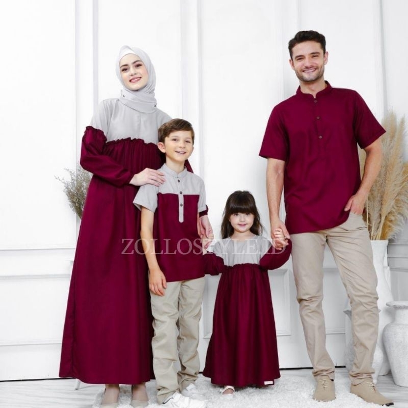 Jual BAJU KELUARGA MUSLIM LEBARAN SARIMBIT AYAH IBU ANAK / COUPLE ...