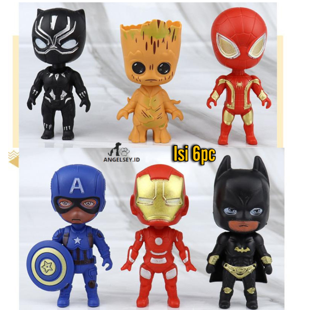 Jual Mainan Action Figure avengers Mini Robot 6pc Super Hero | Shopee ...