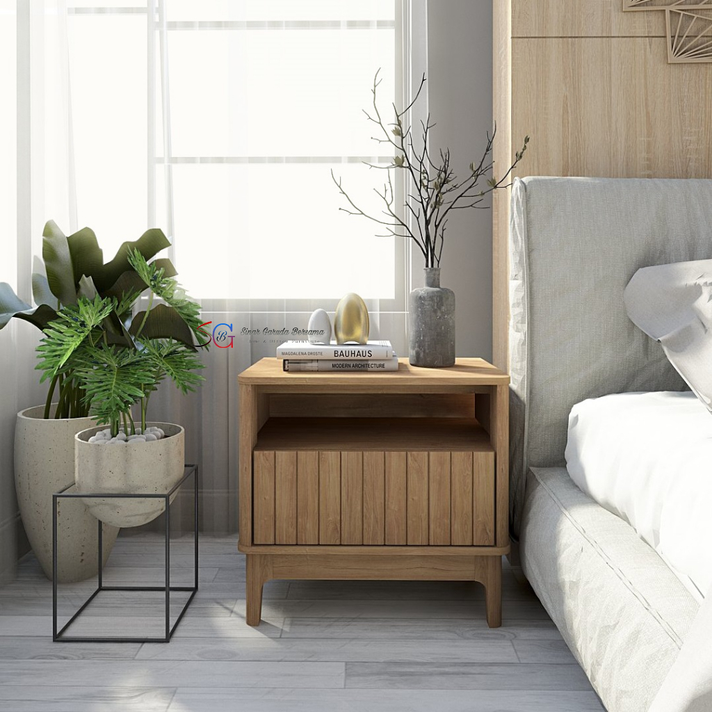 Jual MEJA NAKAS / MEJA SAMPING / MEJA SUDUT MINIMALIS BERLACI + RAK ...