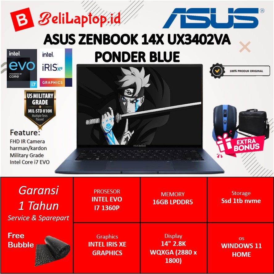 Jual ASUS ZENBOOK UX3402VA INTEL EVO i7 GEN 13 16GB 1TB 14 INCH Ponder ...