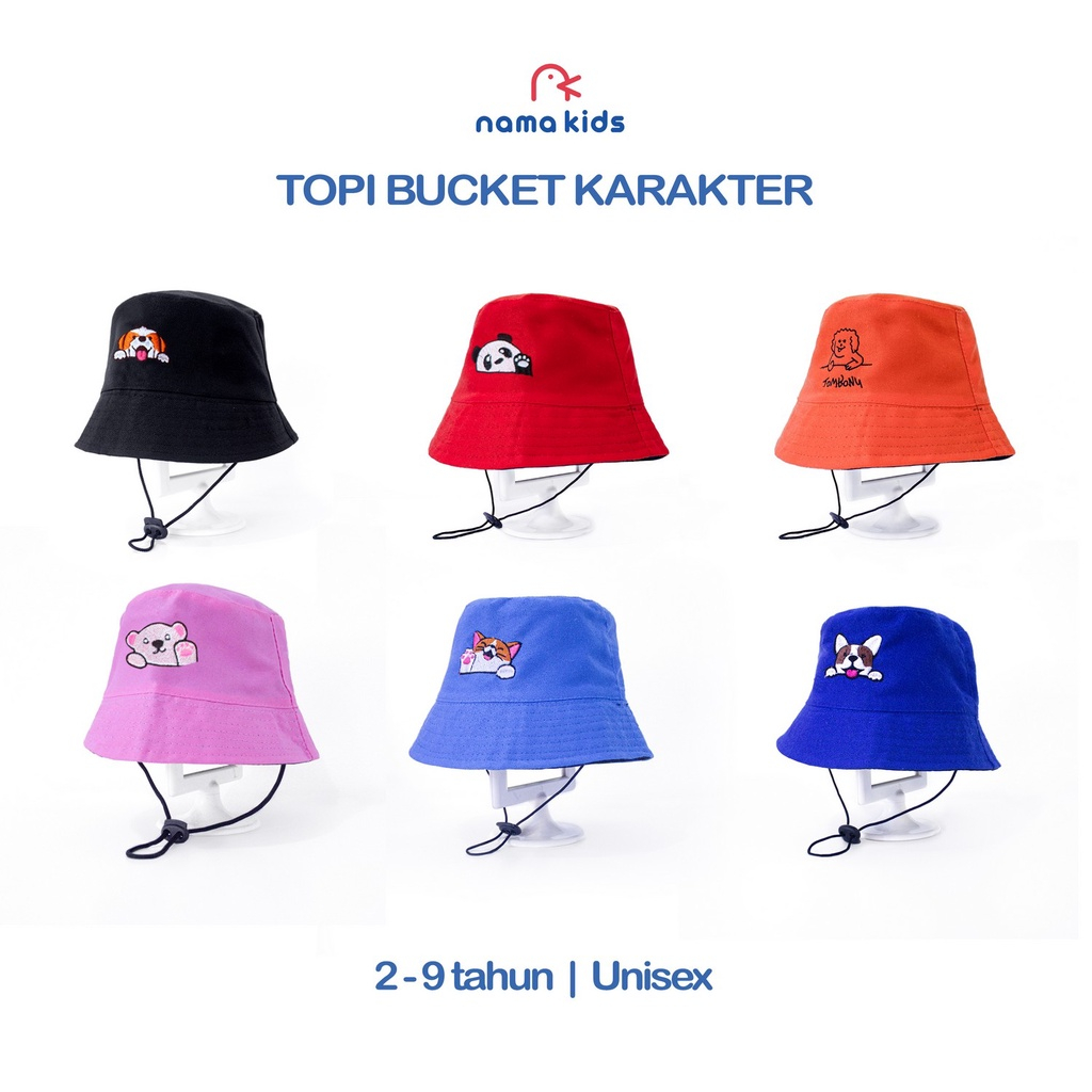 Jual BUCKET ANAK TALI TOPI BUCKET ANAK TALI BORDIR LUCU DAN KEREN MOTIF ...