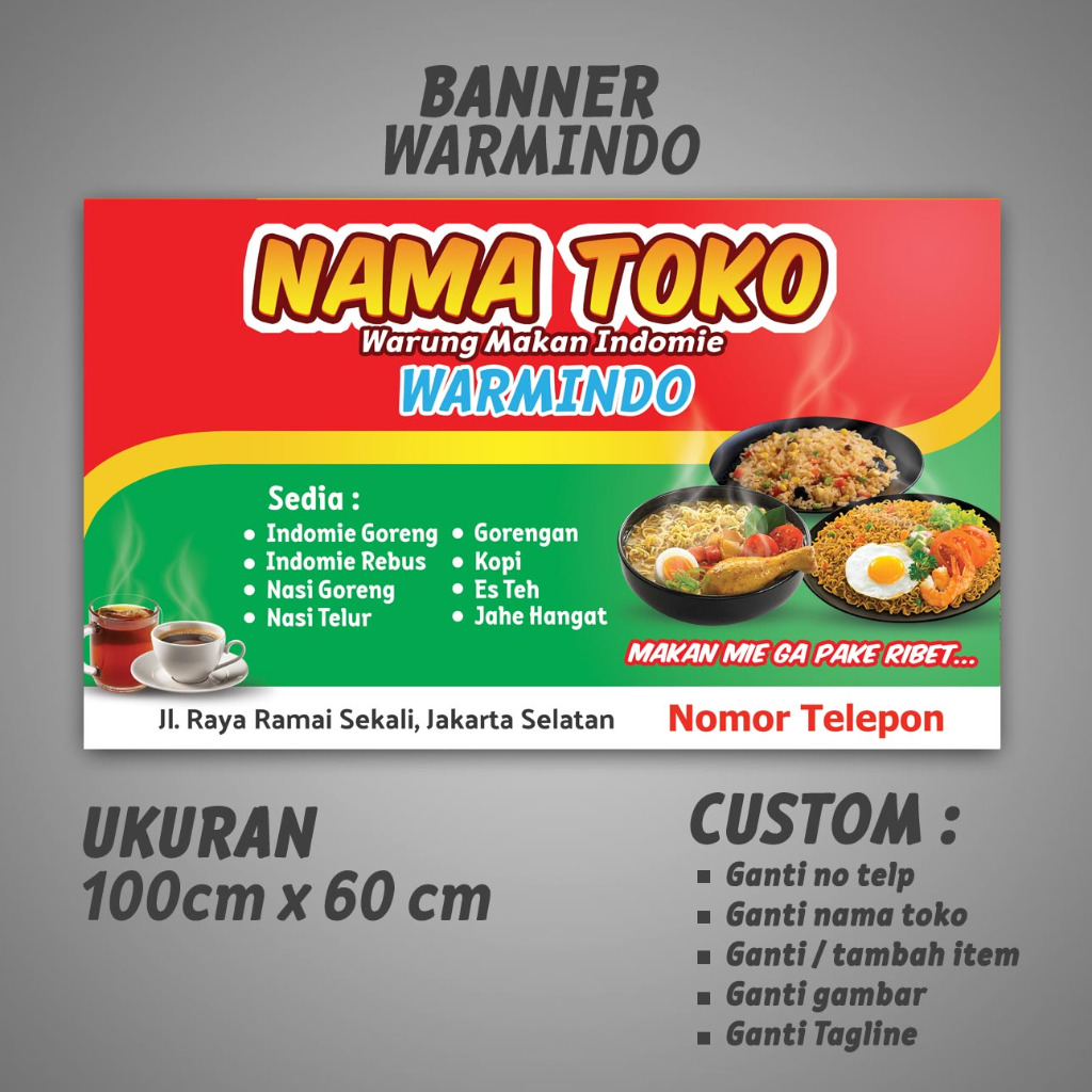 Jual BANNER/SPANDUK UMKM WARMINDO (BISA CUSTOM) | Shopee Indonesia