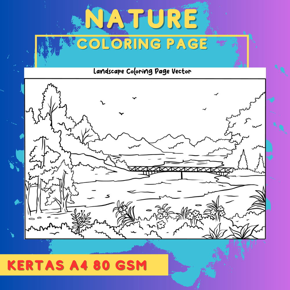 Jual DIY Coloring Page / Lembar Mewarnai Sketsa TEMA PEMANDANGAN ALAM ...