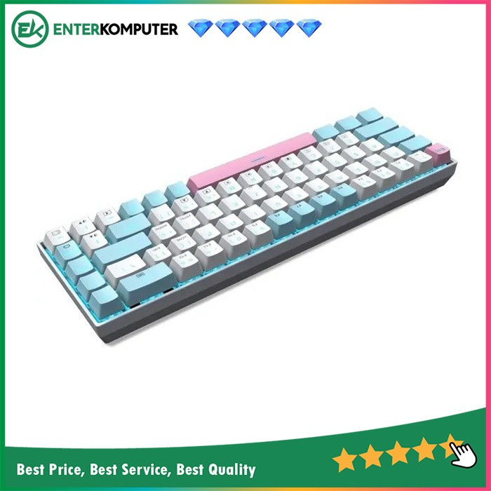 Jual E-Yooso Z-686 White Blue Pink 68% Mechanical Gaming Keyboard ...