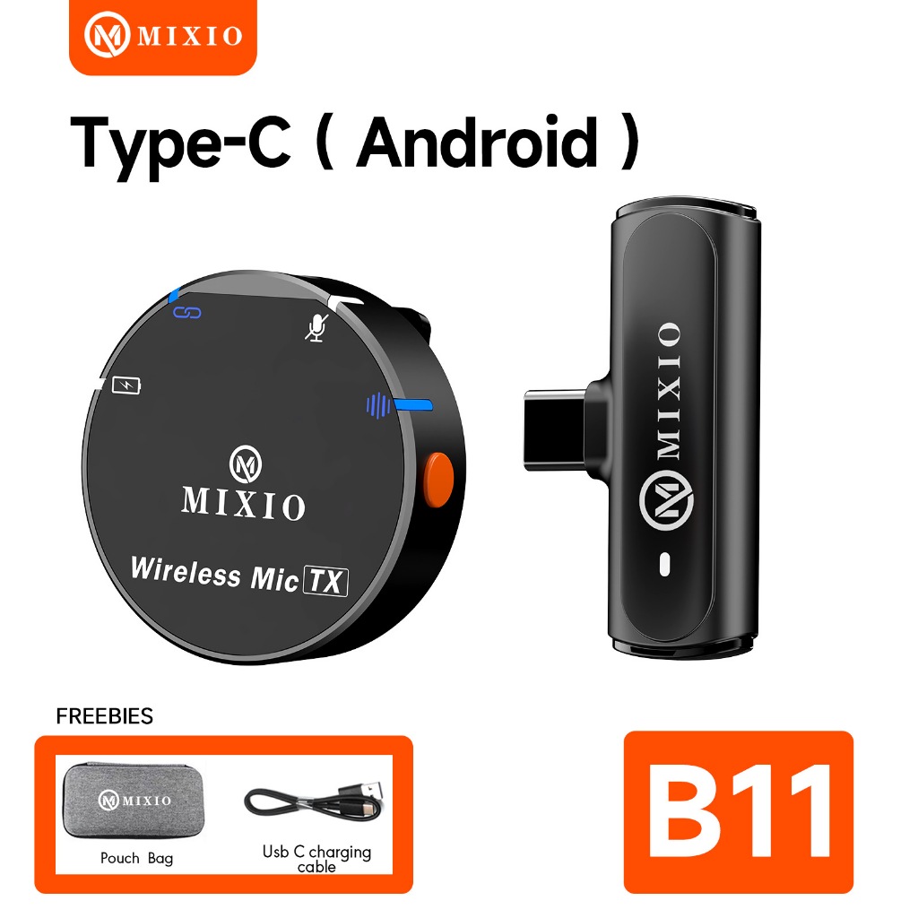 Jual MIXIO B11 B12 Mic Wireless Lavalier Live Clip on Hp Microphone ...