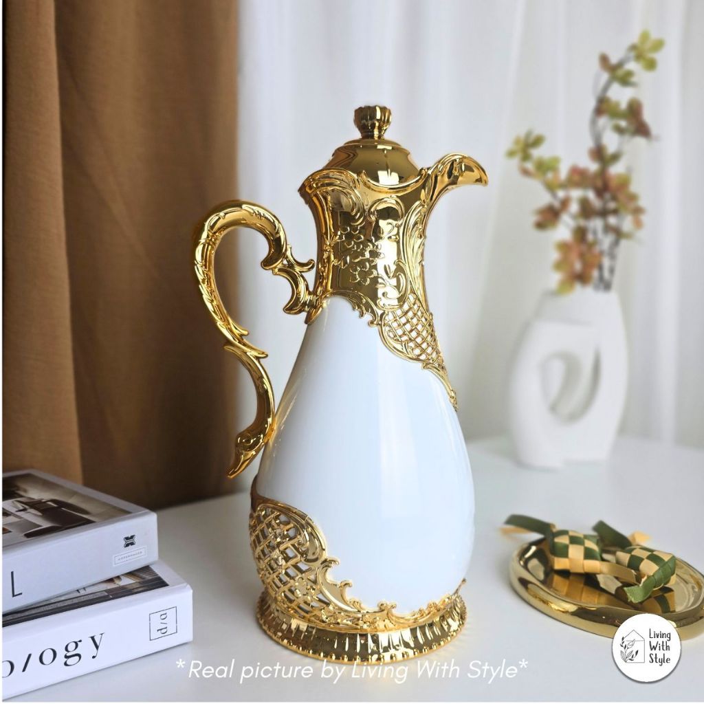 Jual Living With Style - Gold Arabic Style Thermos Jug / Termos Pitcher ...